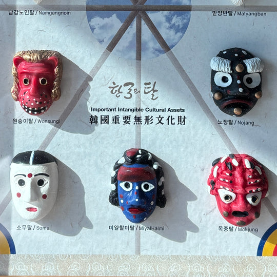 Framed Miniature Masks of Bongsan Talchum (Korean Heritage) – ArtinKo